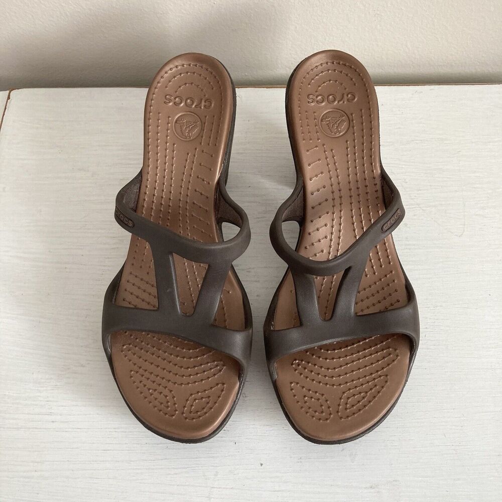 Crocs Cyprus Ii Heels Sandals Espresso Bronze Brown W… - Gem